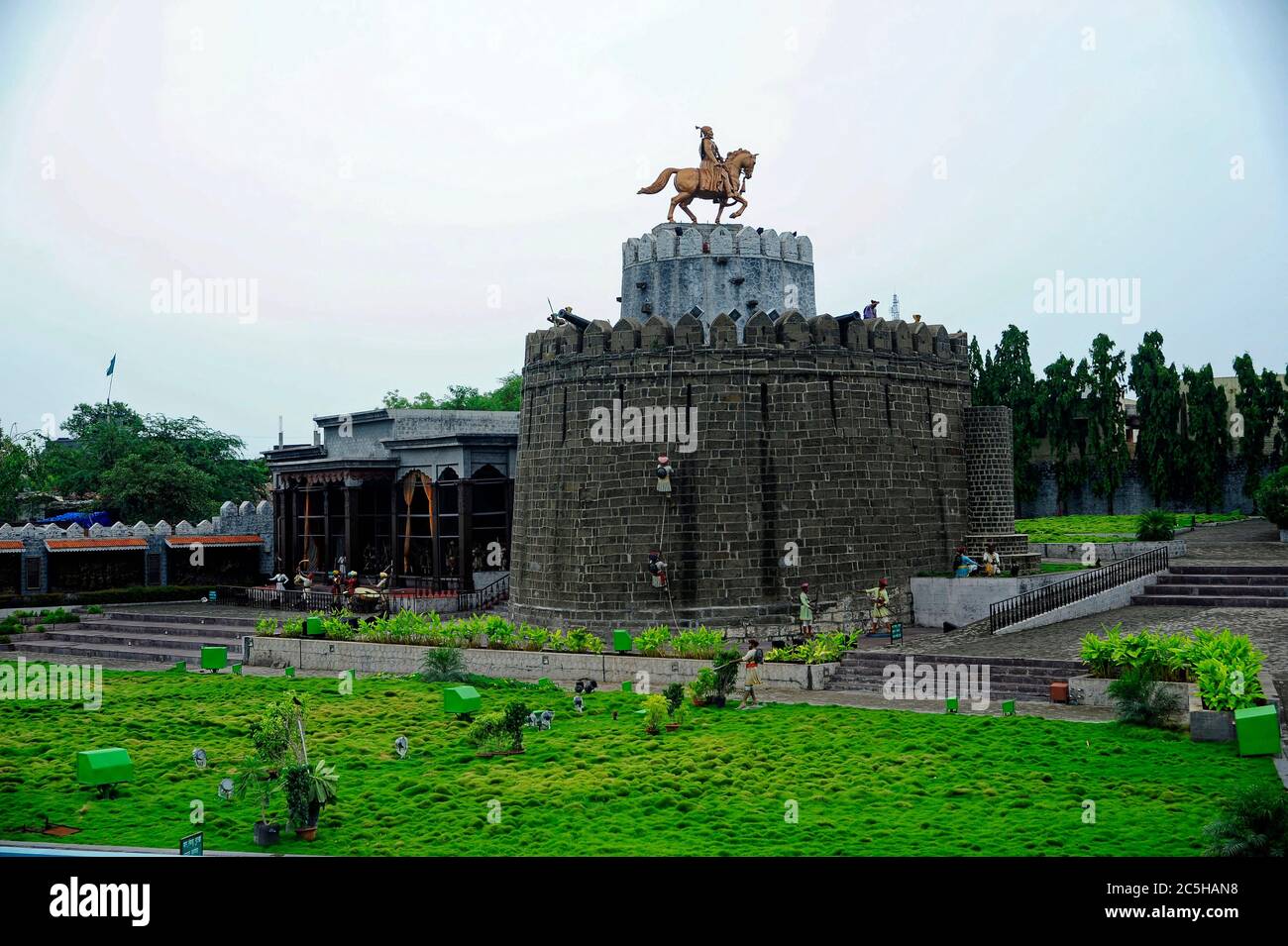 Fort Akluj and statue of Maratha King Shivaji Maharaj in district ...