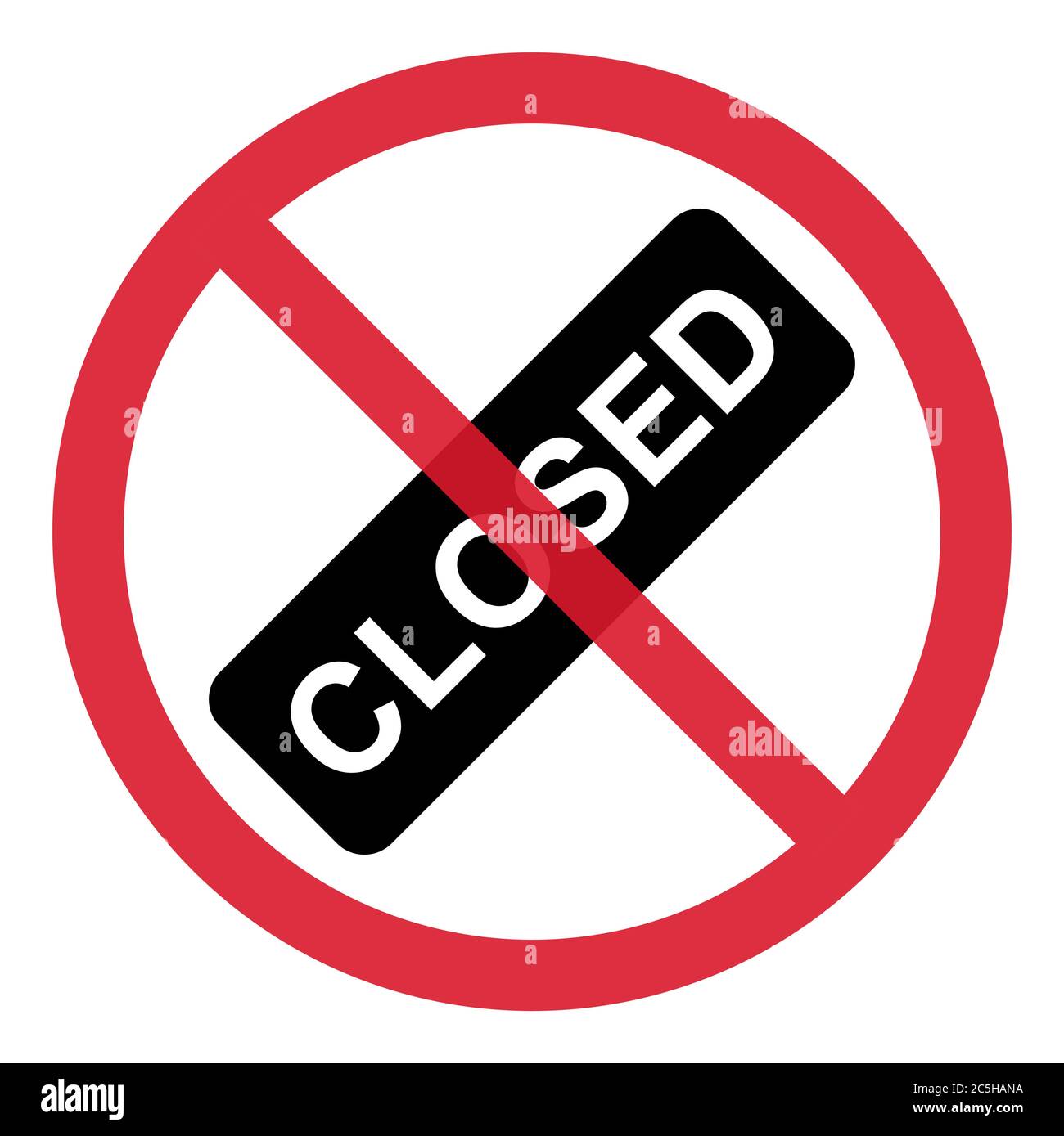 Closed the door icon isolated on white background. Market notice symbol ...