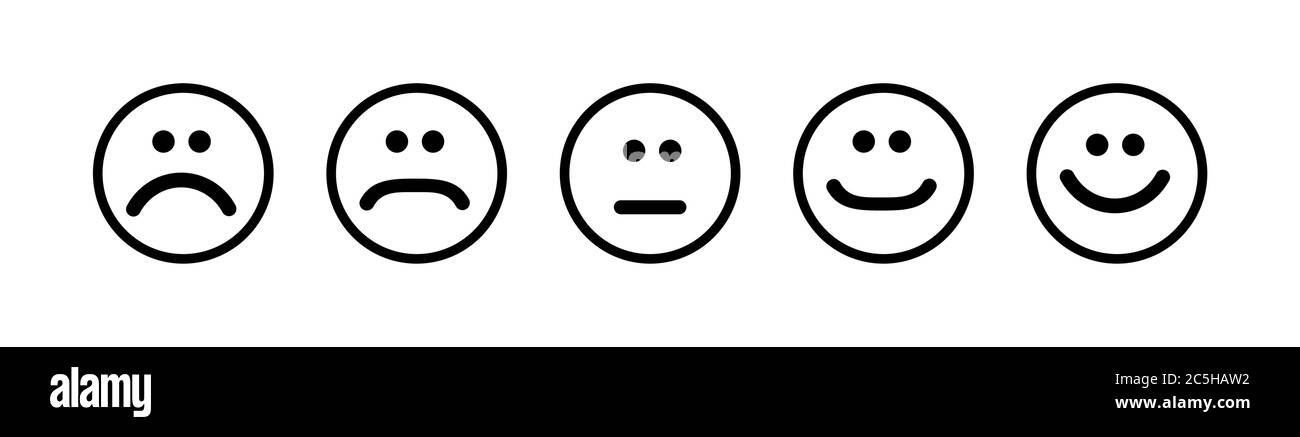 Set of flat emoticons islolated on white background. Happy or angry ...