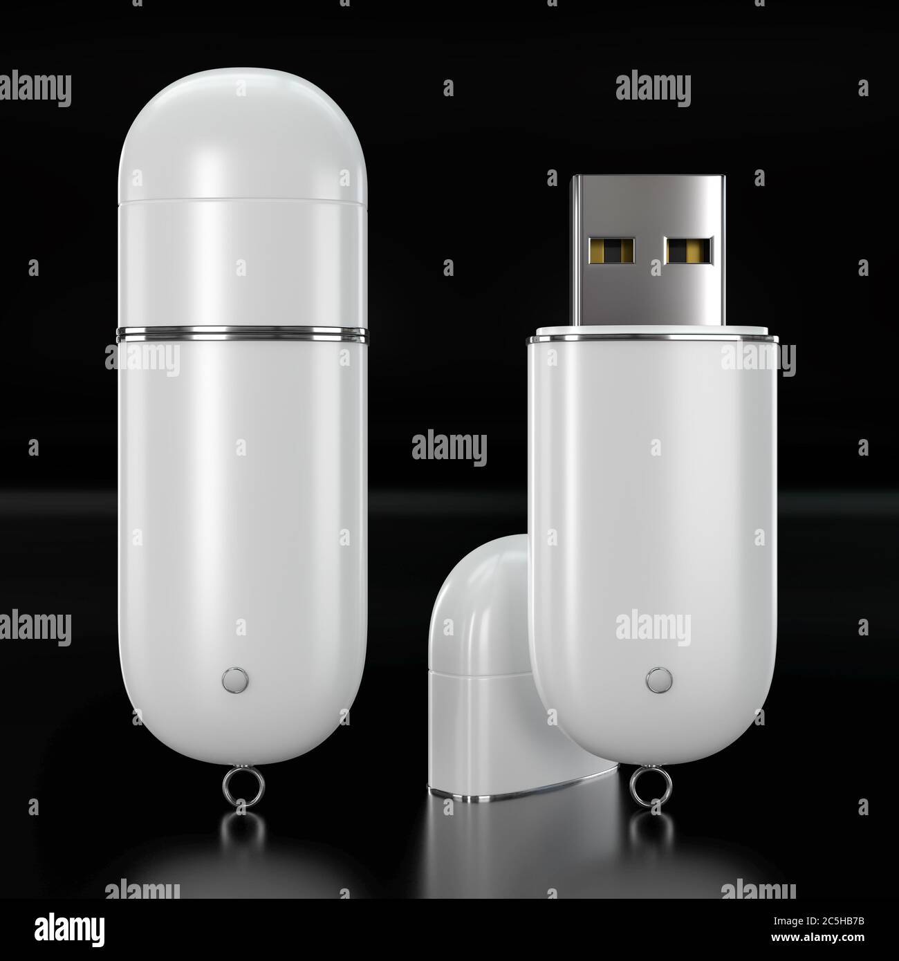 3d render illustration of a flashdrive mockup on black background ...