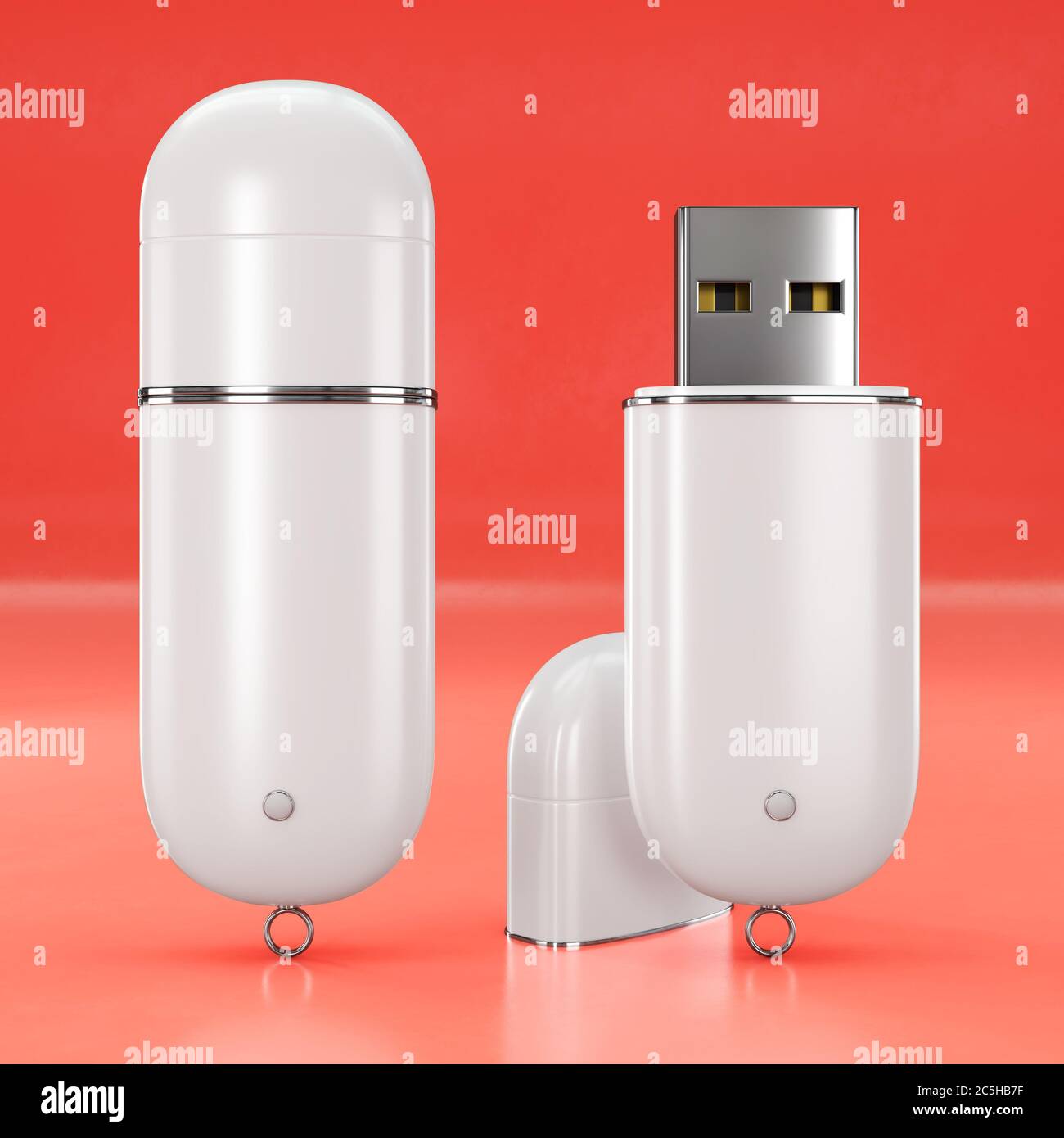 3d render illustration of a flashdrive mockup on color background ...