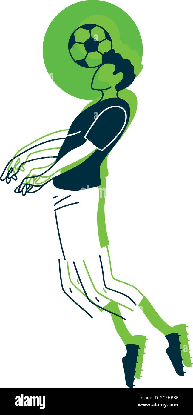 Player man with ball design, Soccer football sport hobby competition ...
