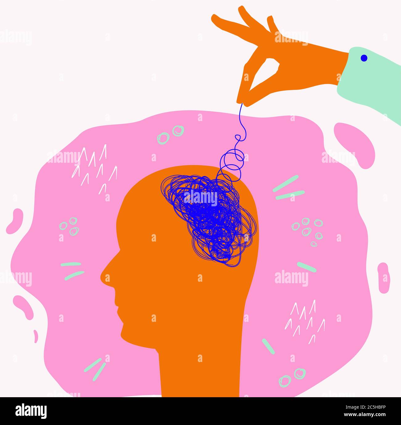 Abstract head with confused thoughts Stock Vector Image & Art - Alamy