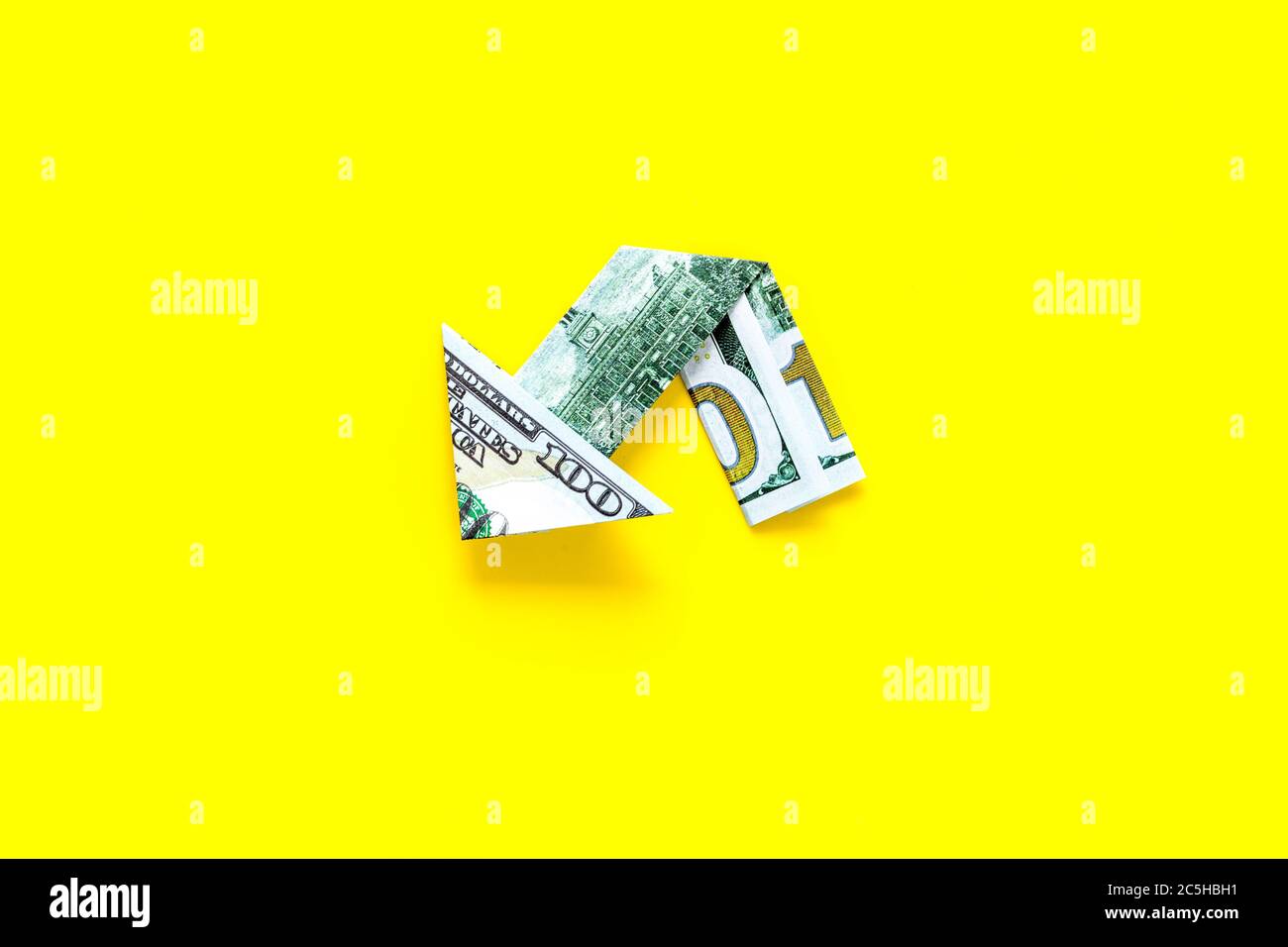 Dollar chart on yellow background. Currency trading concept Stock Photo ...