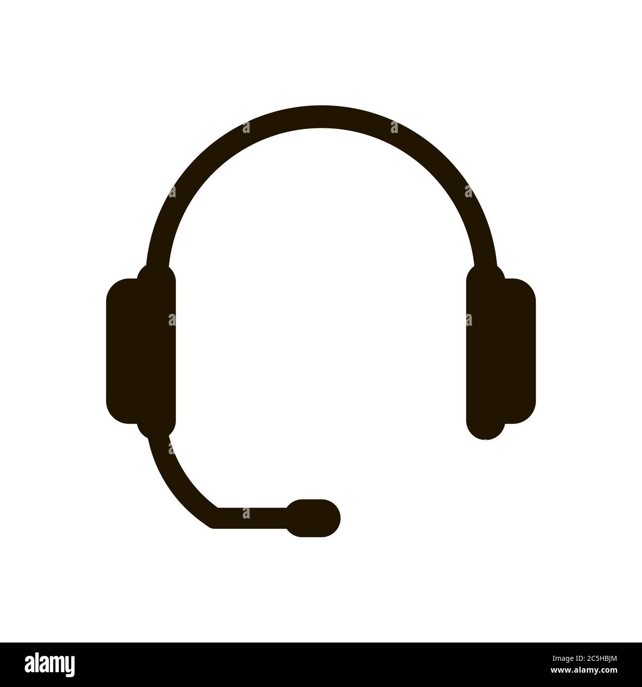 Headphone with microphone icon on white background. Vector illustration ...