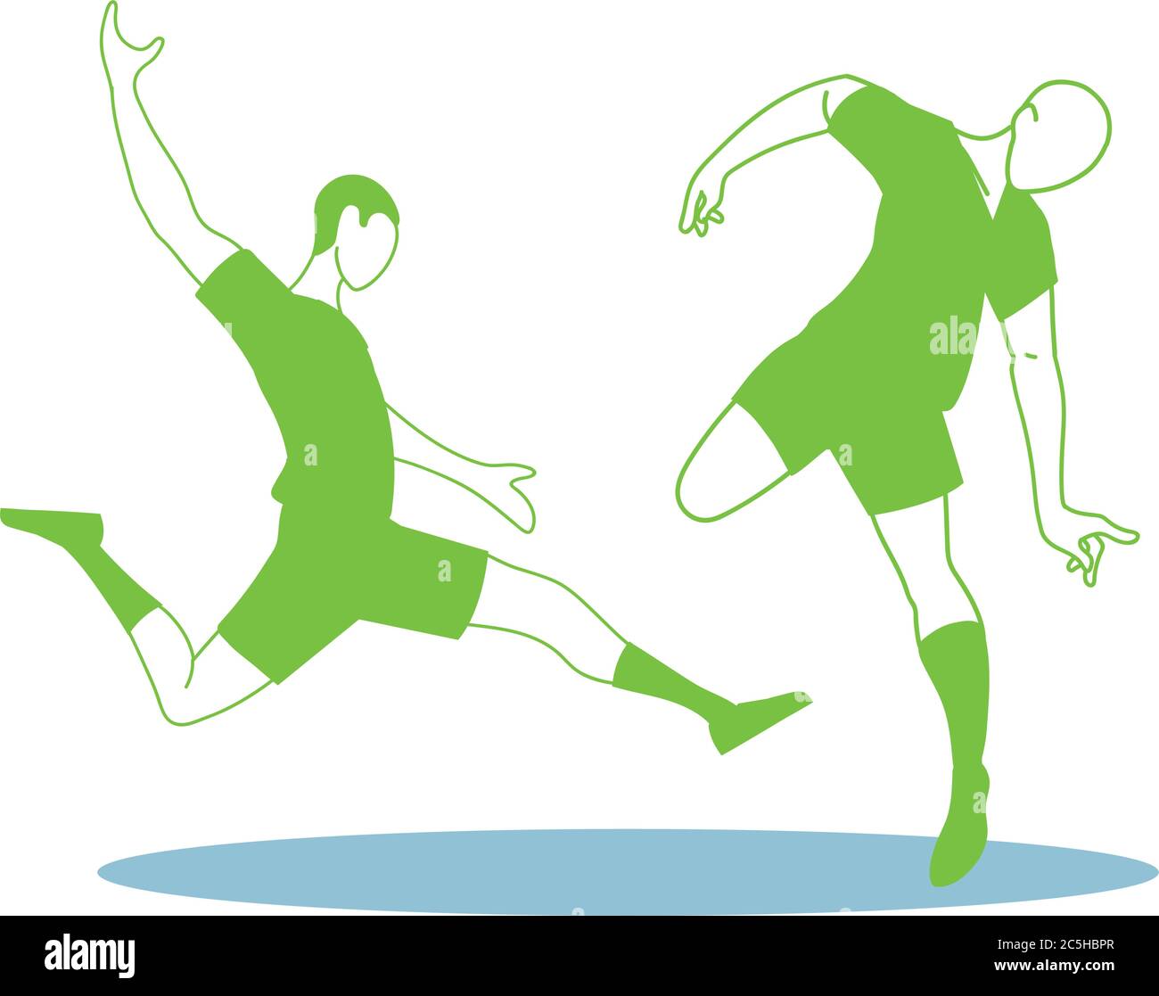 Player men with uniforms in aerodynamic position design, Soccer ...