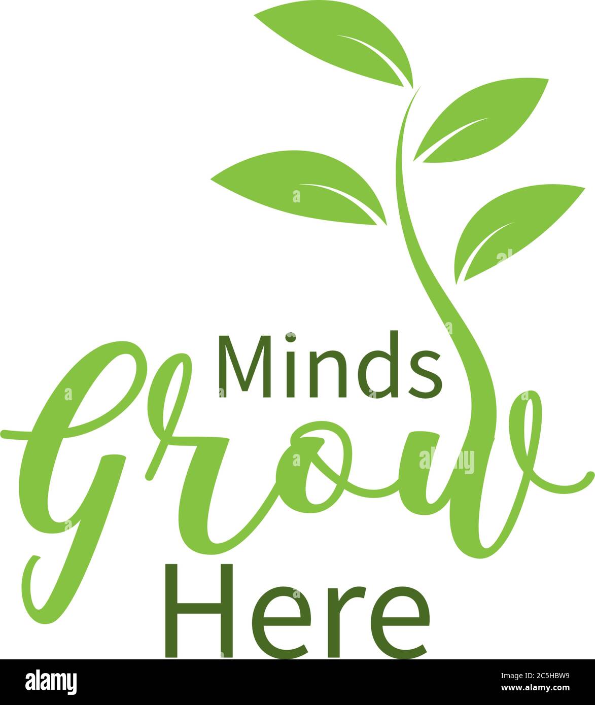 Minds grow here. School quote lettering typography Stock Vector Image ...