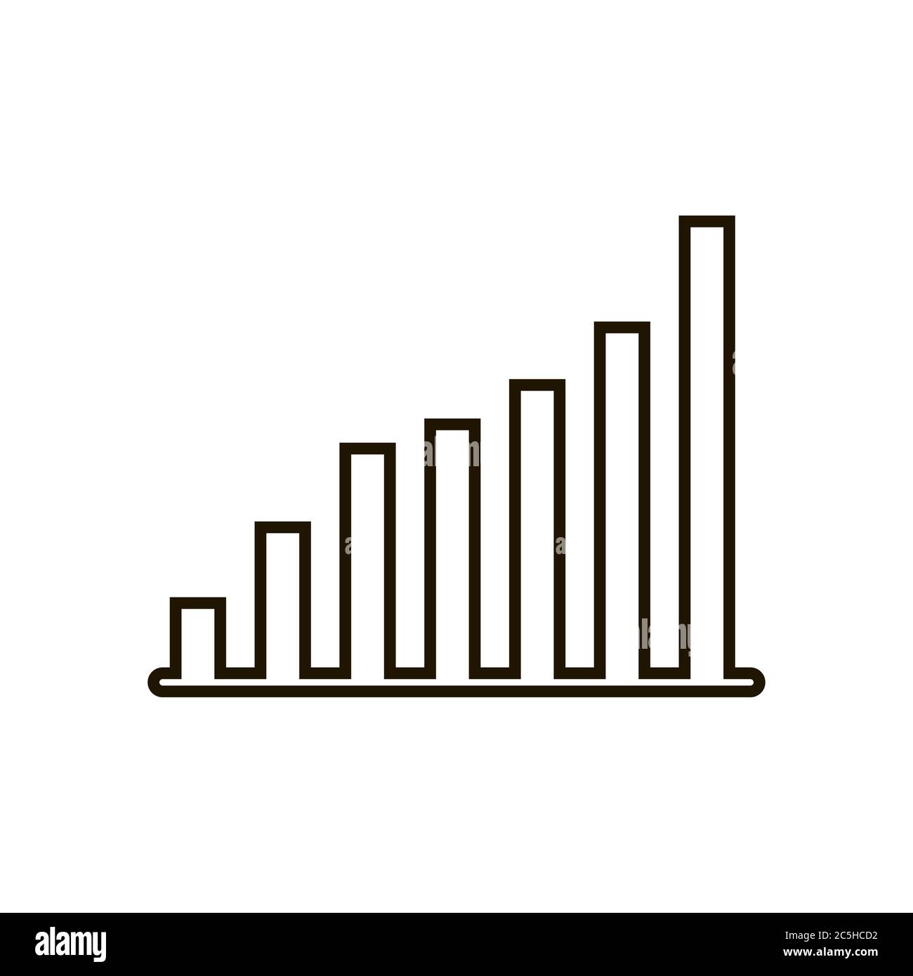 Growth chart Icon on white background. Trendy flat style for graphic ...