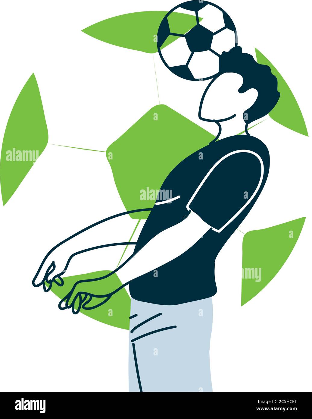 Player man with ball design, Soccer football sport hobby competition ...