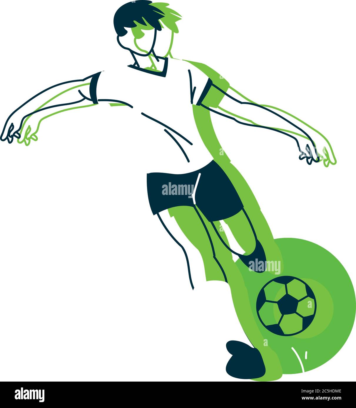 Player man with ball design, Soccer football sport hobby competition ...