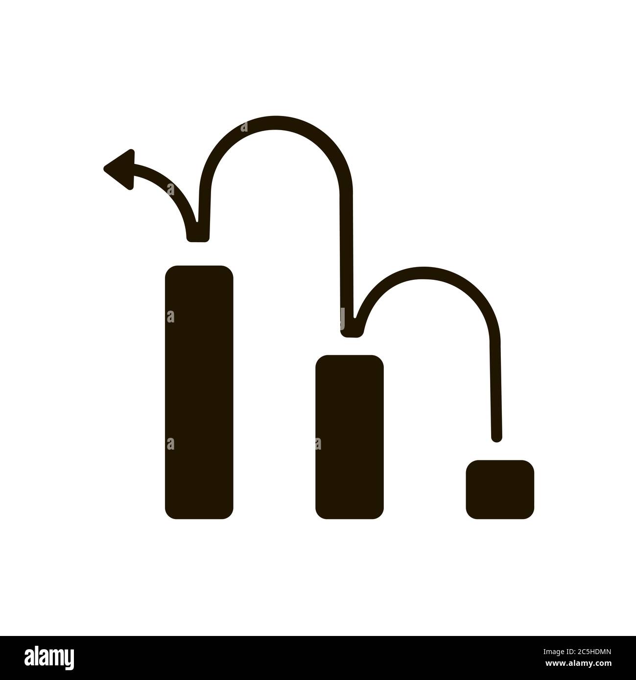 Profit chart icon in trendy flat style isolated on white background ...