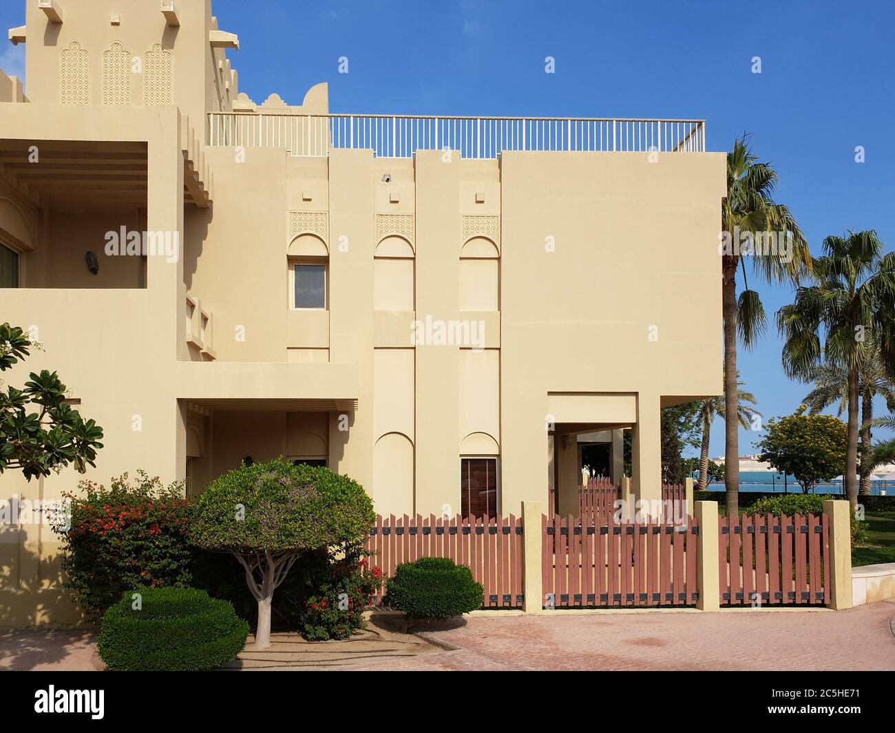 The Oriental residential building architecture in Qatar Stock Photo - Alamy