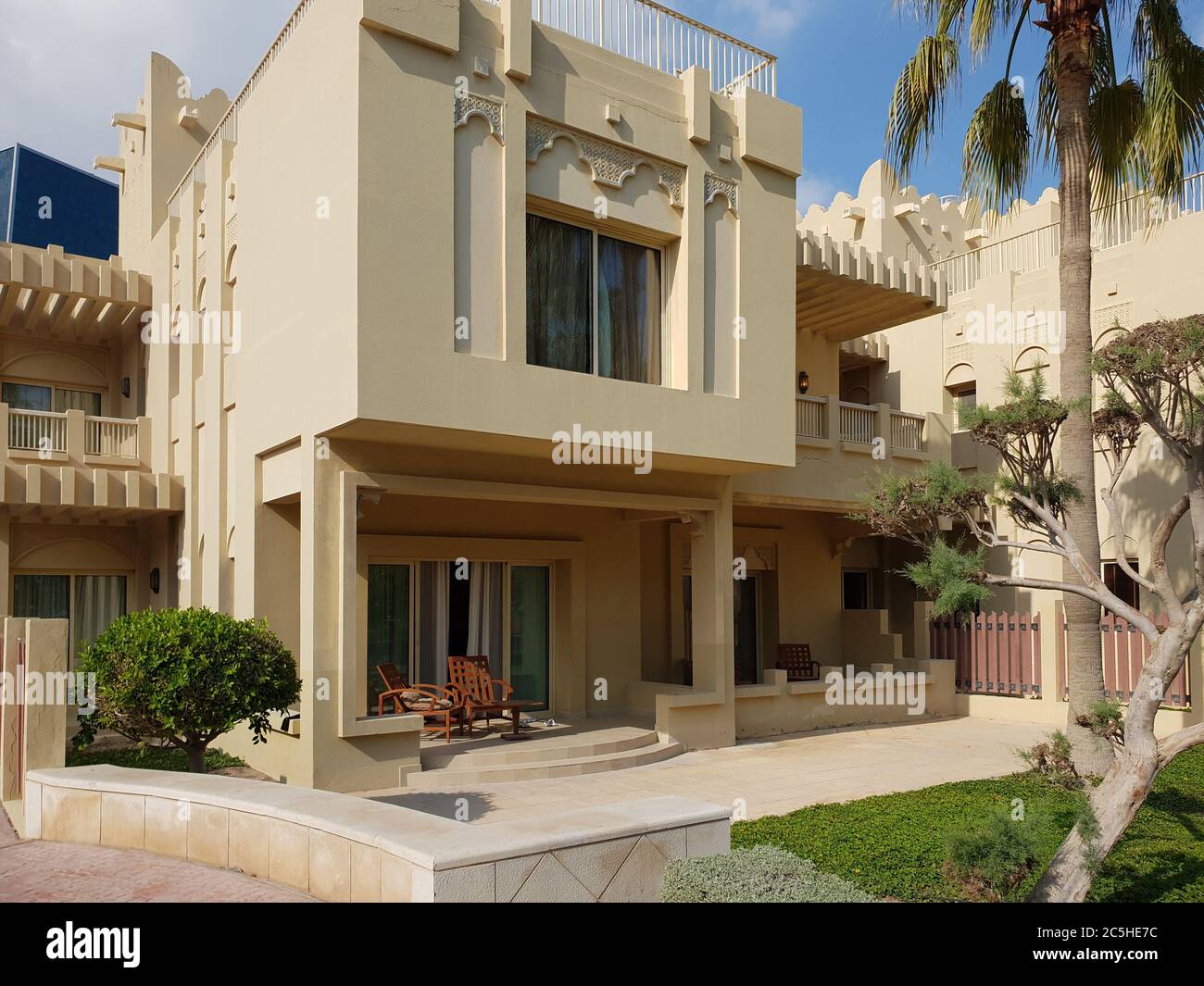 The Oriental residential building architecture in Qatar Stock Photo - Alamy