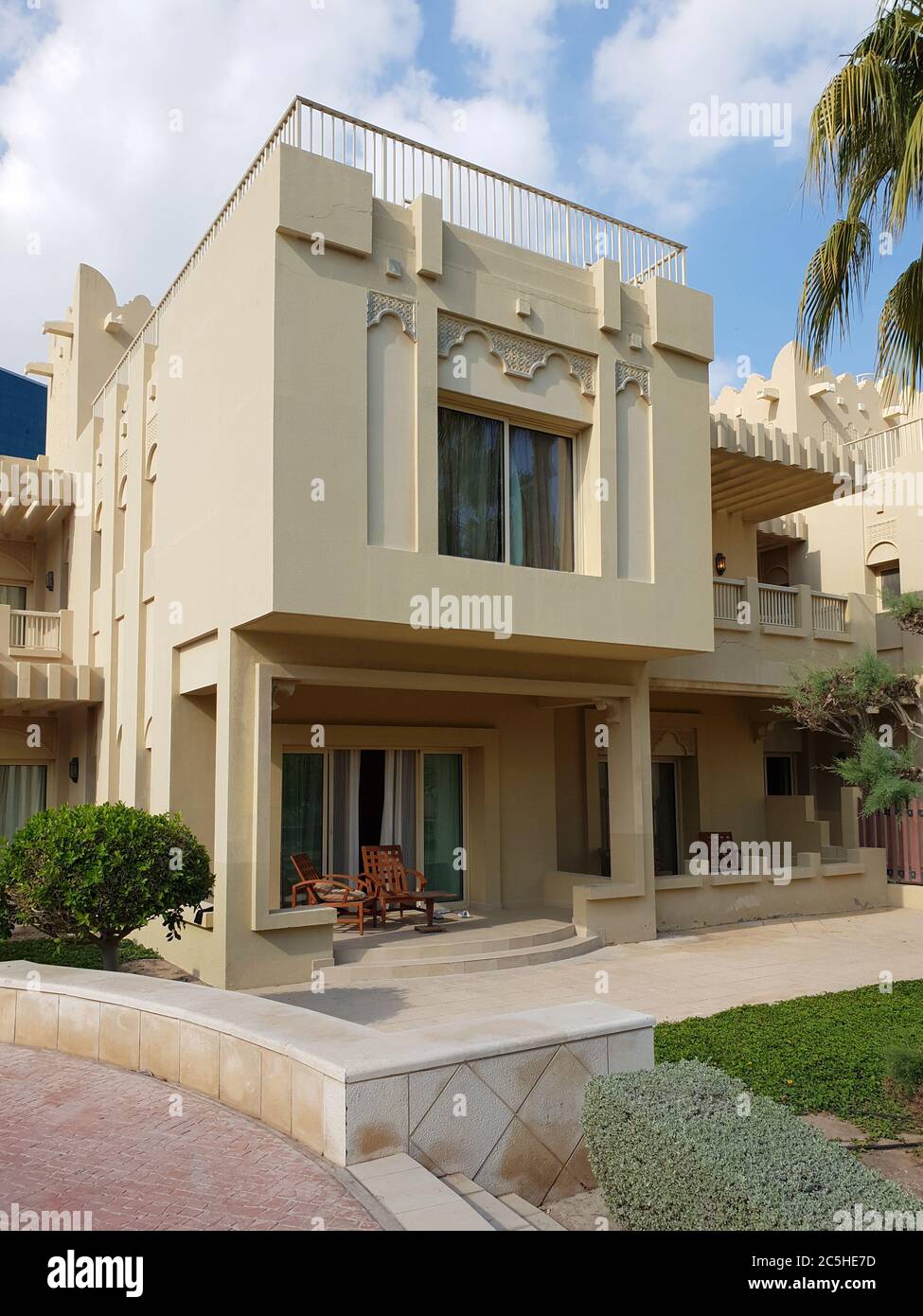 The Oriental residential building architecture in Qatar Stock Photo - Alamy