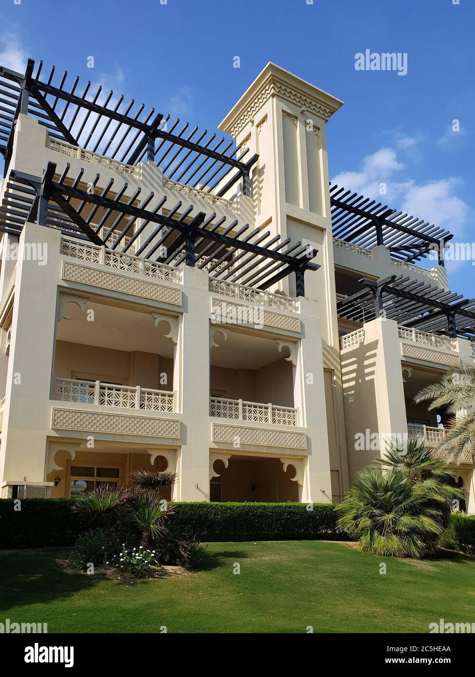 The Oriental residential building architecture in Qatar Stock Photo - Alamy