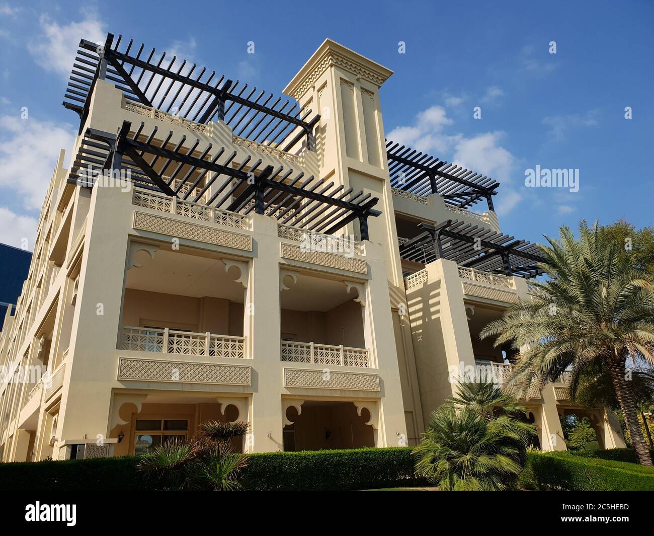 The Oriental residential building architecture in Qatar Stock Photo - Alamy