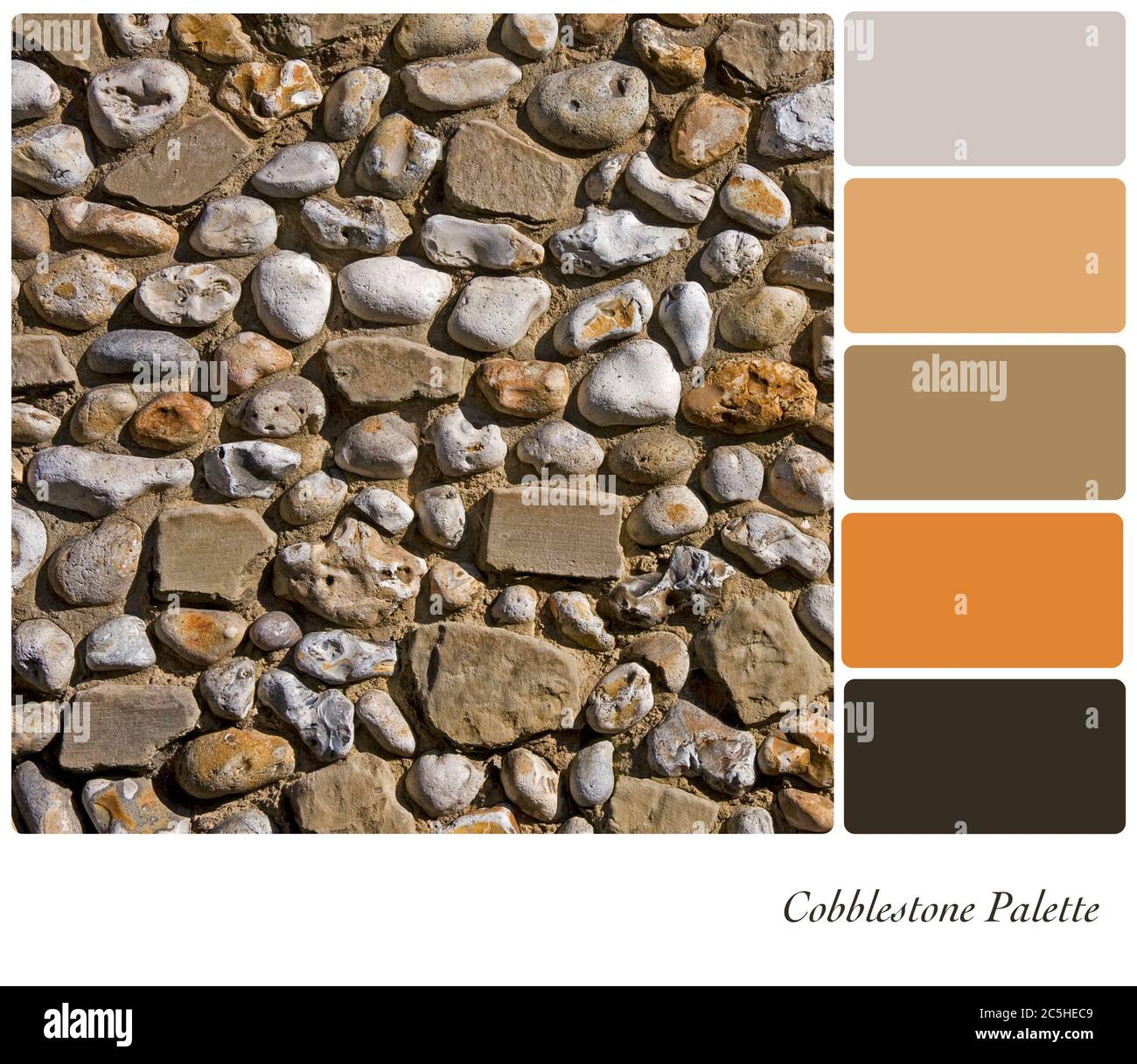 Cobblestone background colour palette with complimentary swatches Stock ...