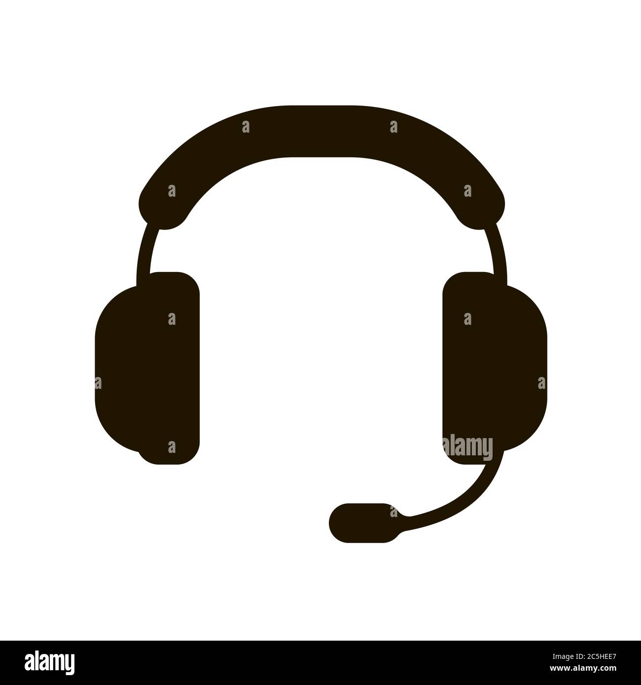 Headphone with mic icon in trendy flat style isolated. Eps 10 Stock ...