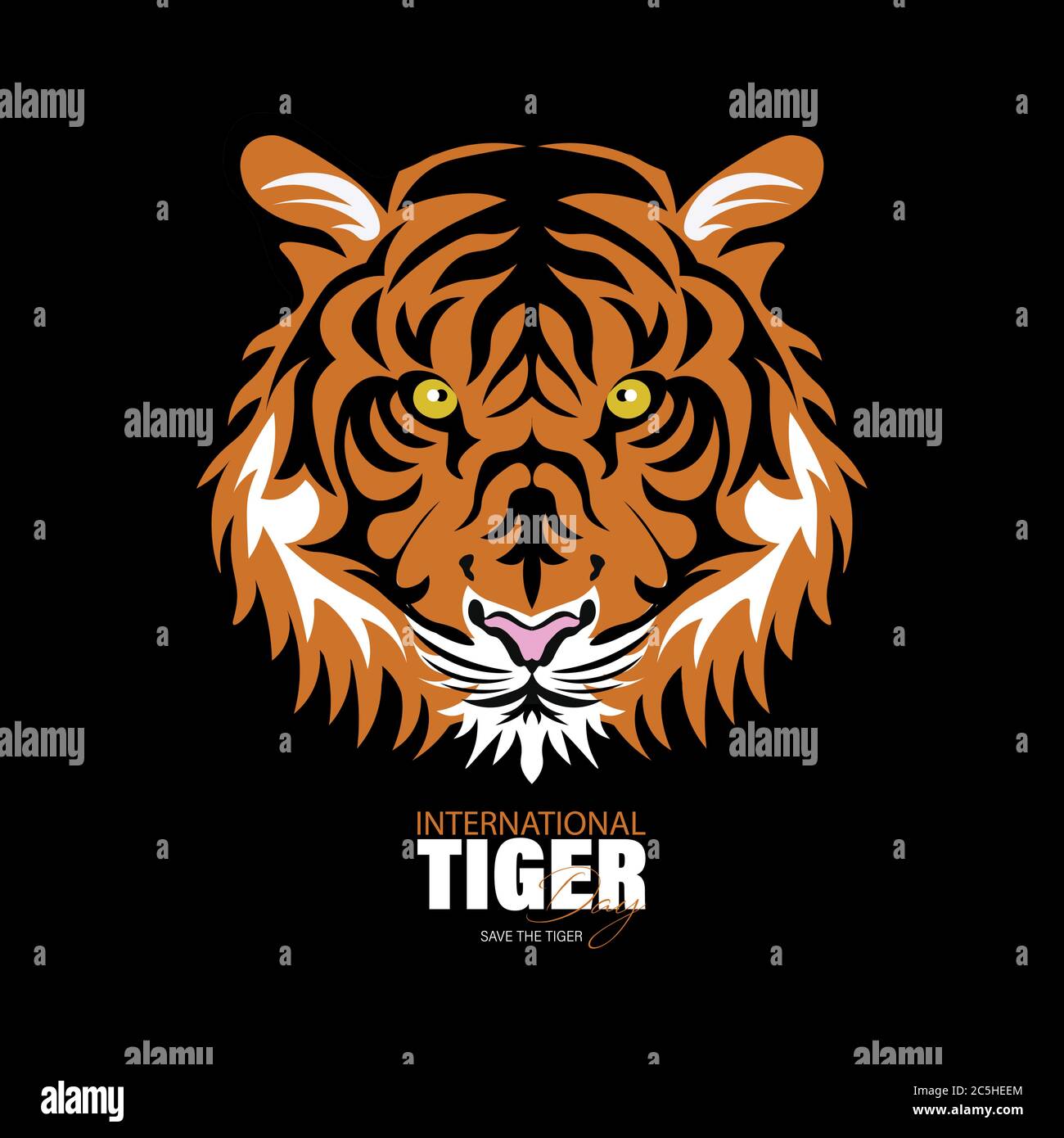 Vector Illustration of International Tiger Day 29th July, an annual ...