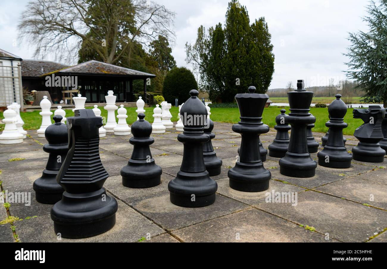 A giant outdoor chess set by the River Thames Stock Photo - Alamy