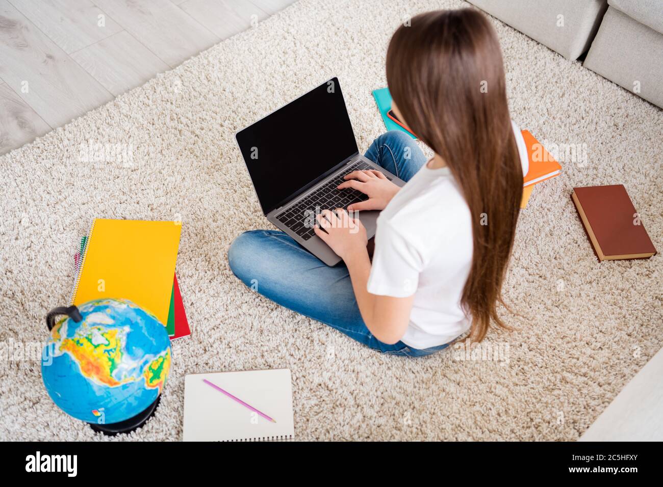Child Computer Back View School High Resolution Stock Photography and ...
