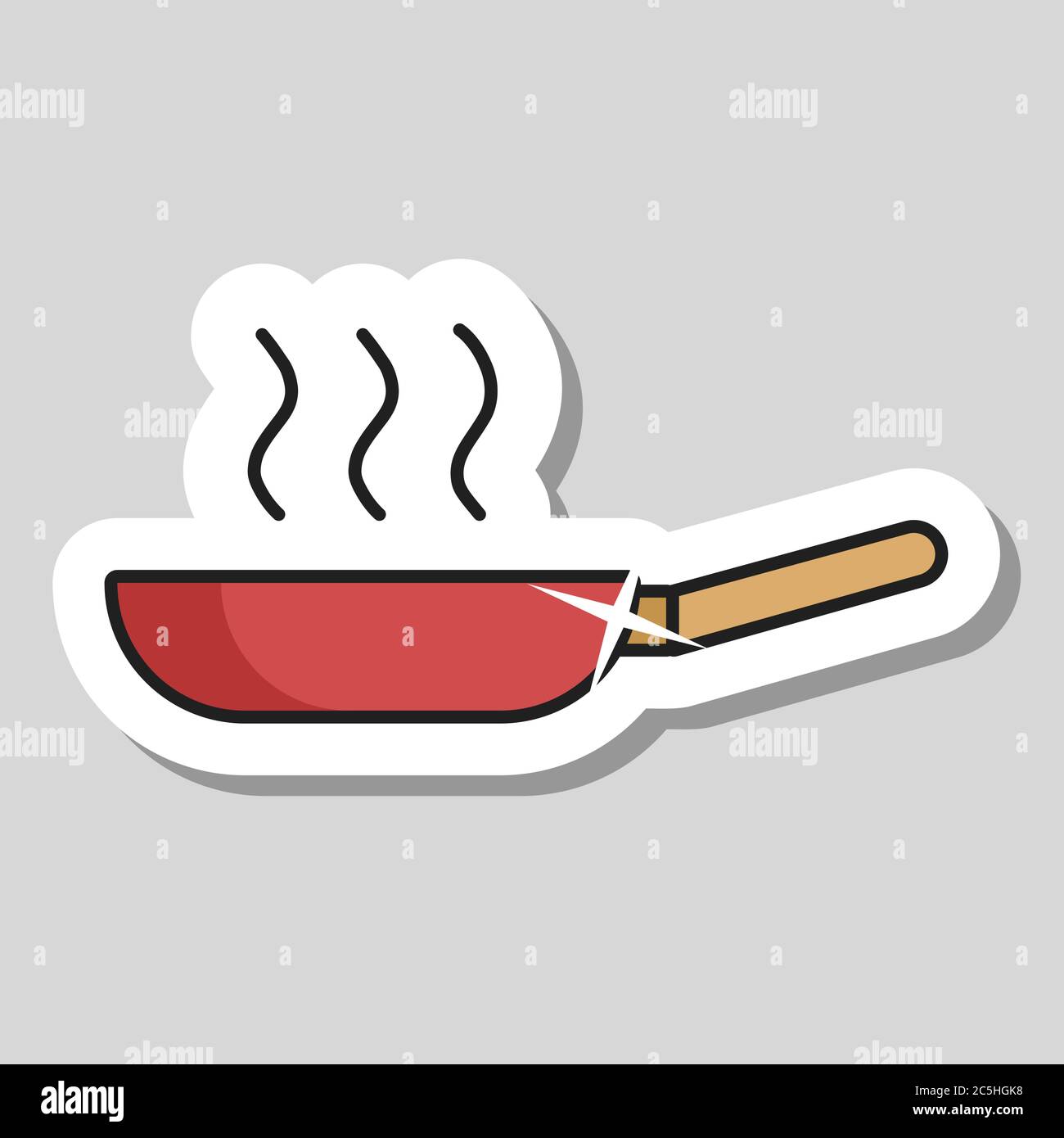 Frying pan vector icon. Kitchen appliance. Graph symbol for cooking web ...