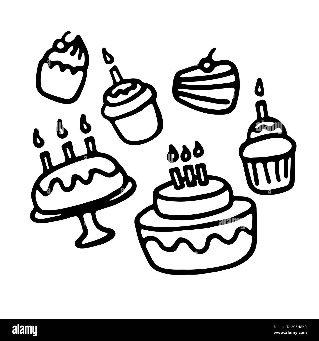 Sweet holiday icons Black and White Stock Photos & Images - Alamy