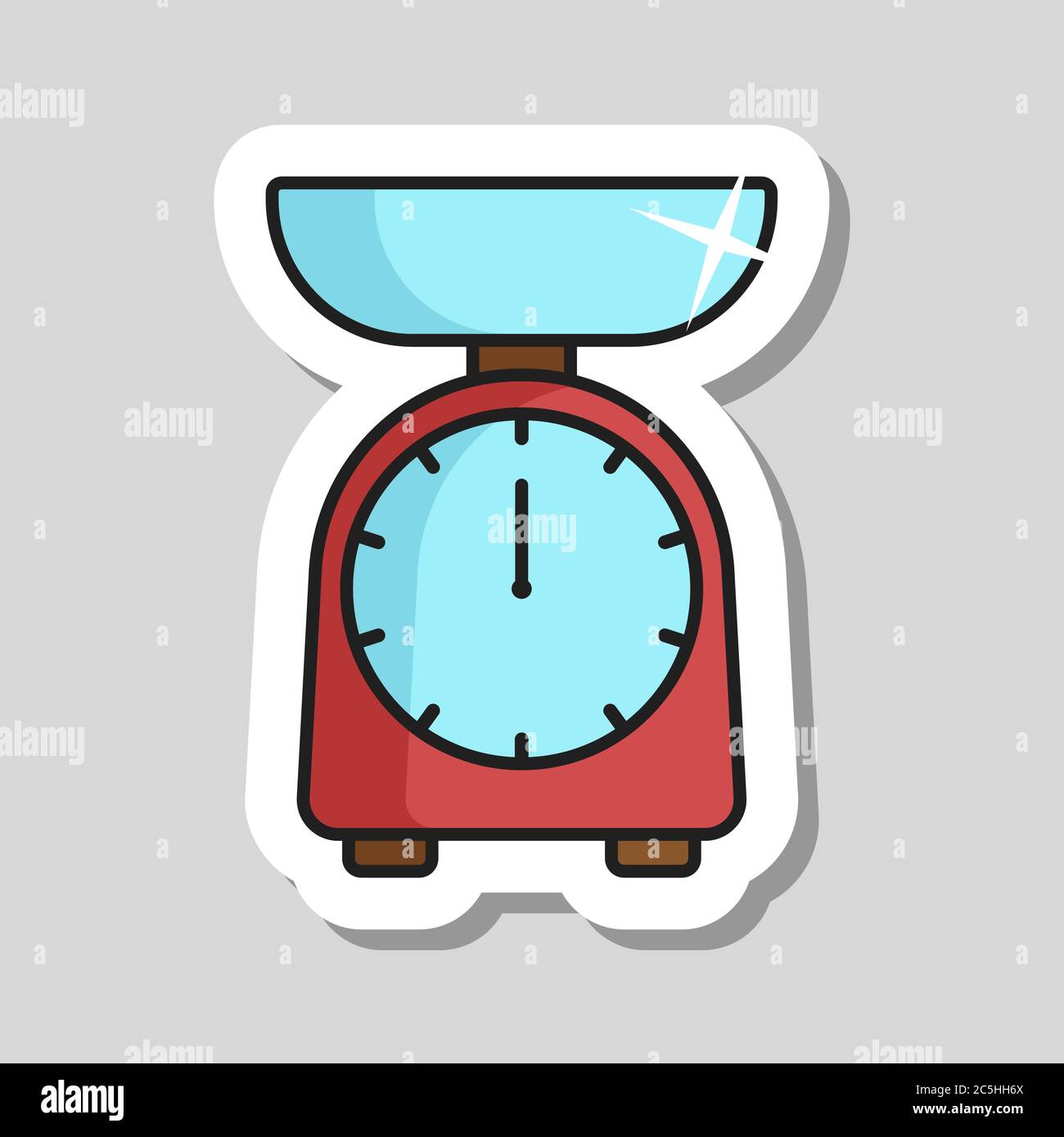 Scales vector icon. Kitchen appliance. Graph symbol for cooking web ...