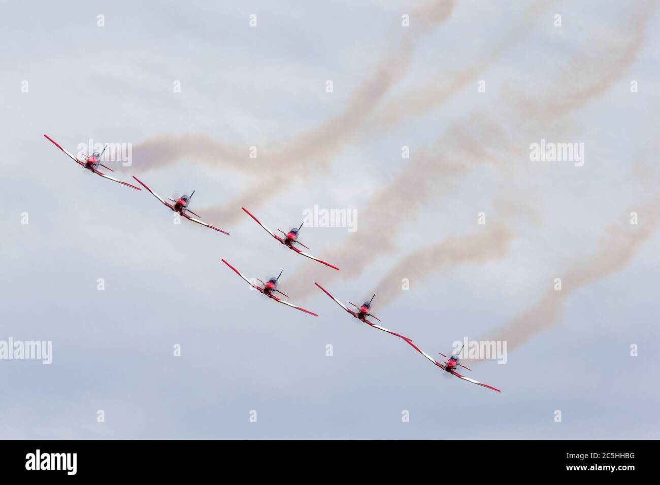 Royal Australian Air Force (RAAF) Roulettes formation aerobatic display ...