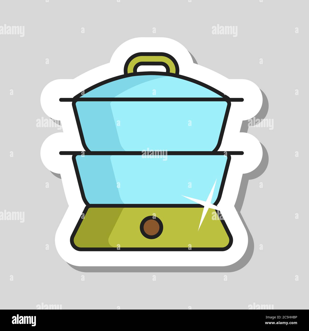 Double boiler vector icon. Kitchen appliance. Graph symbol for cooking ...