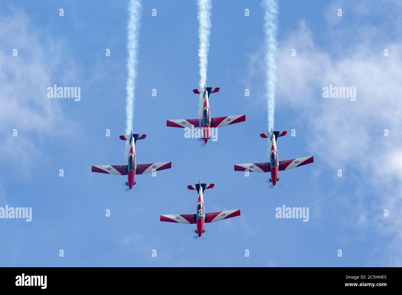 Royal Australian Air Force (RAAF) Roulettes formation aerobatic display ...
