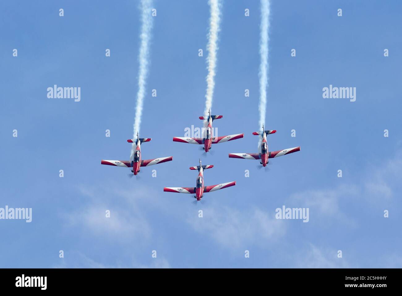 Royal Australian Air Force (RAAF) Roulettes formation aerobatic display ...