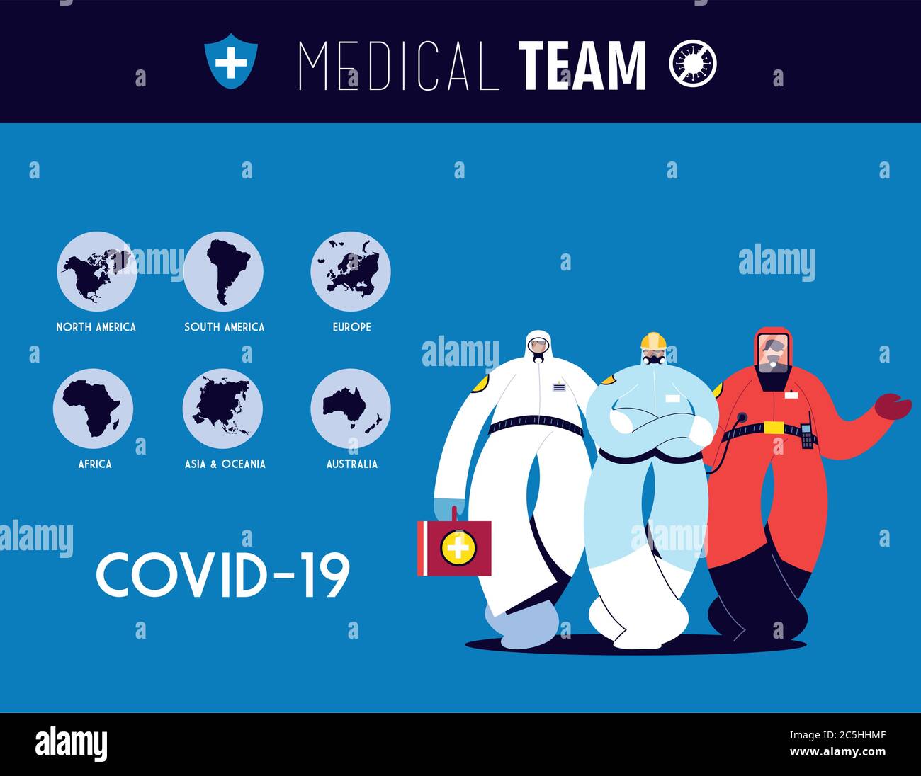 Frontline medical team working in different countries for health ...