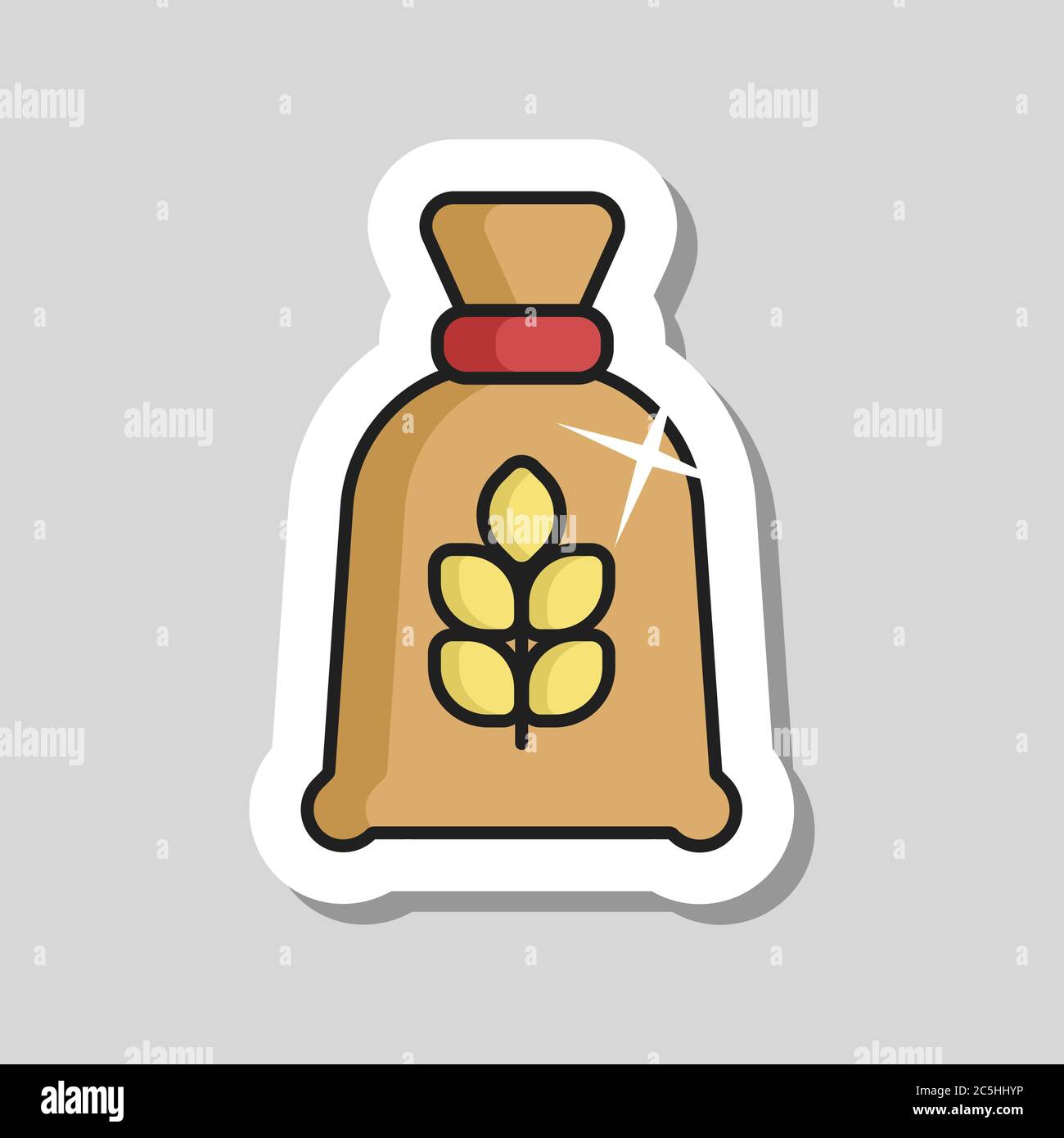 Bag flour vector icon. Kitchen appliance. Graph symbol for cooking web ...