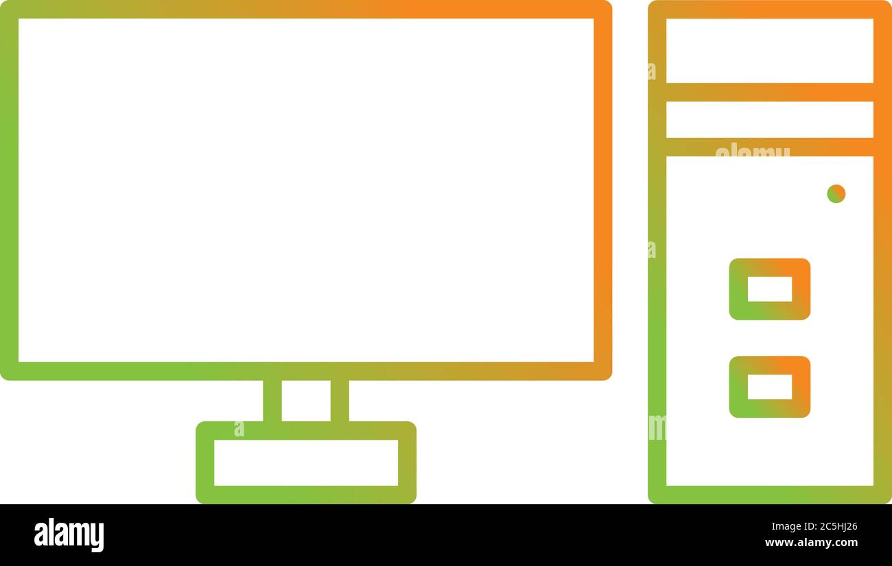 Unique Computer Vector Line Icon Stock Vector Image & Art - Alamy