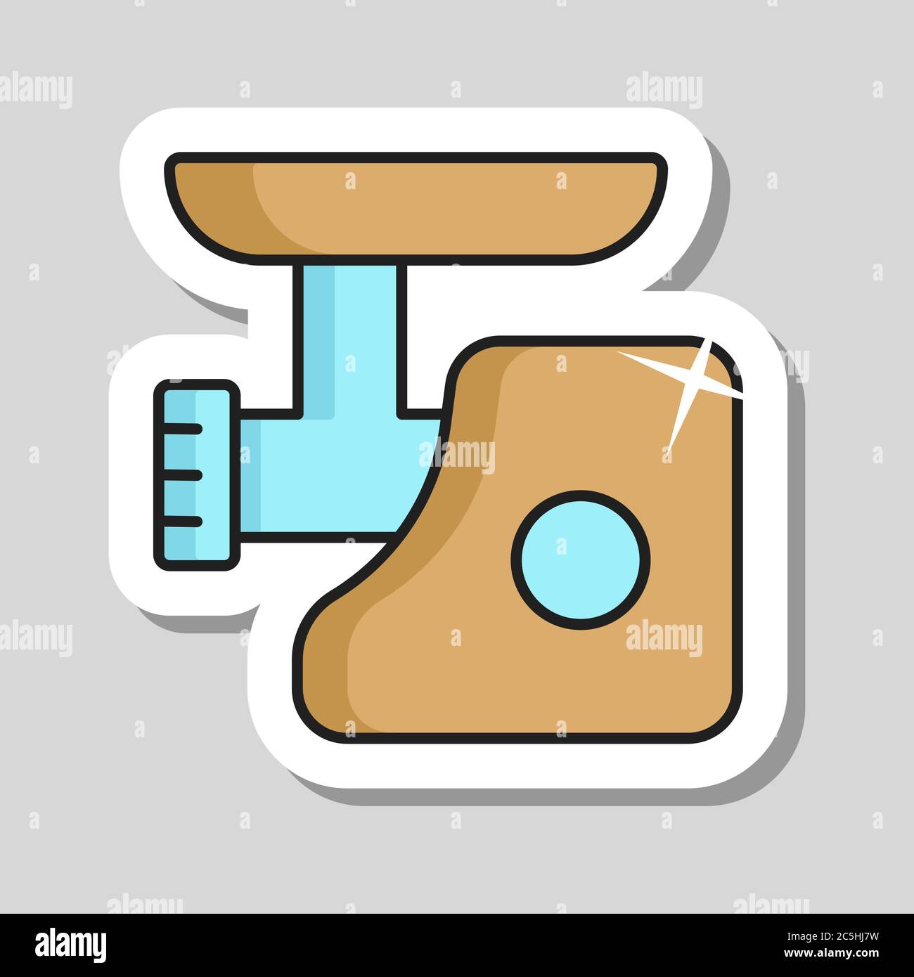 Electric meat grinder vector icon. Electric kitchen appliance. Graph ...