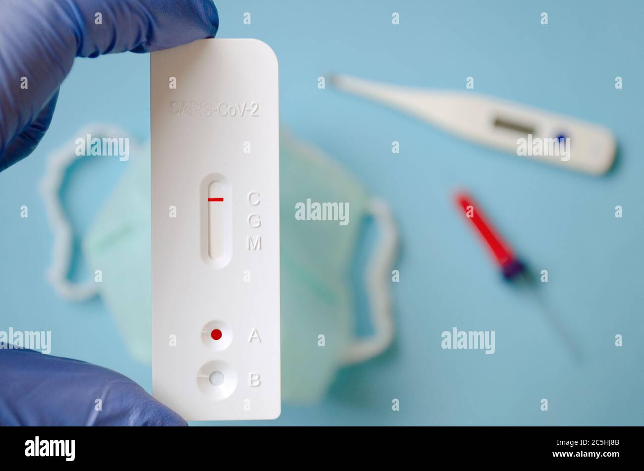 Negative test result by using rapid test for COVID-19, quick fast ...