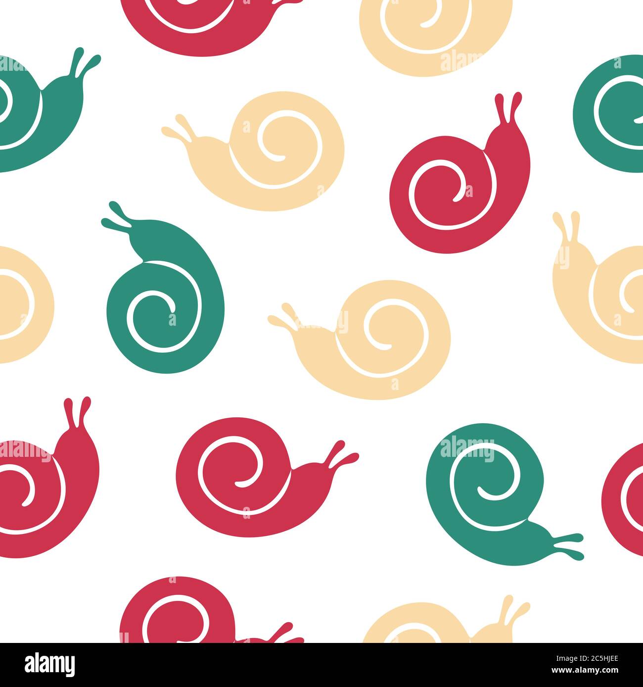 Snail seamless pattern. A hand-drawn snail icon. A simple logo. Vector ...