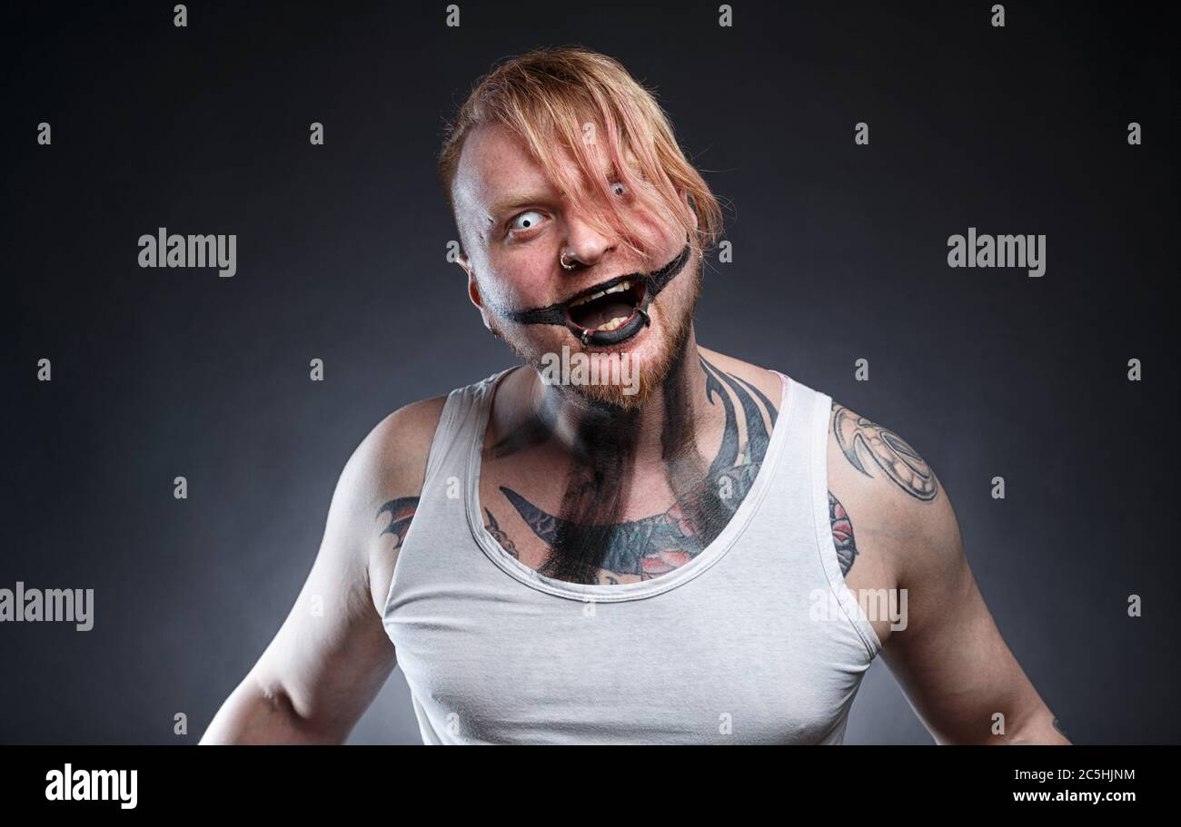 Scary smile man hi-res stock photography and images - Alamy