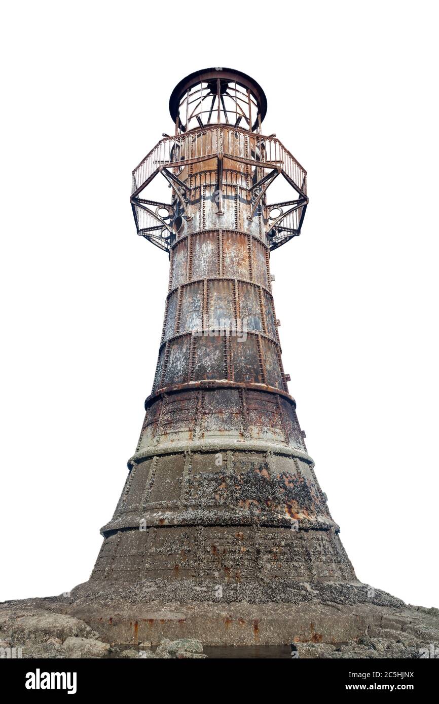 Whitford Lighthouse a cast iron Victorian ruin on the north coast of ...