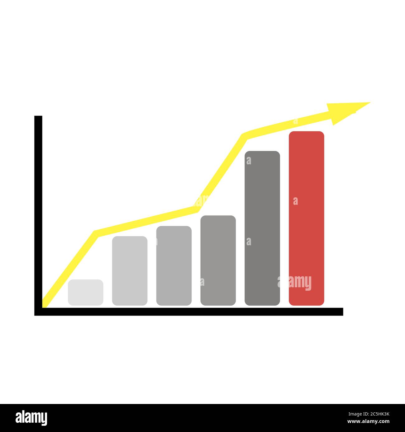 Growth chart on white background. Vector illustration in trendy flat ...