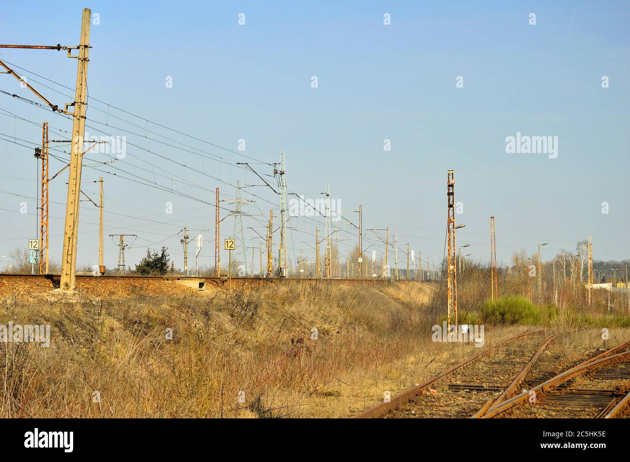 Railroad switches, locomotive and tracks. Train power supply design ...