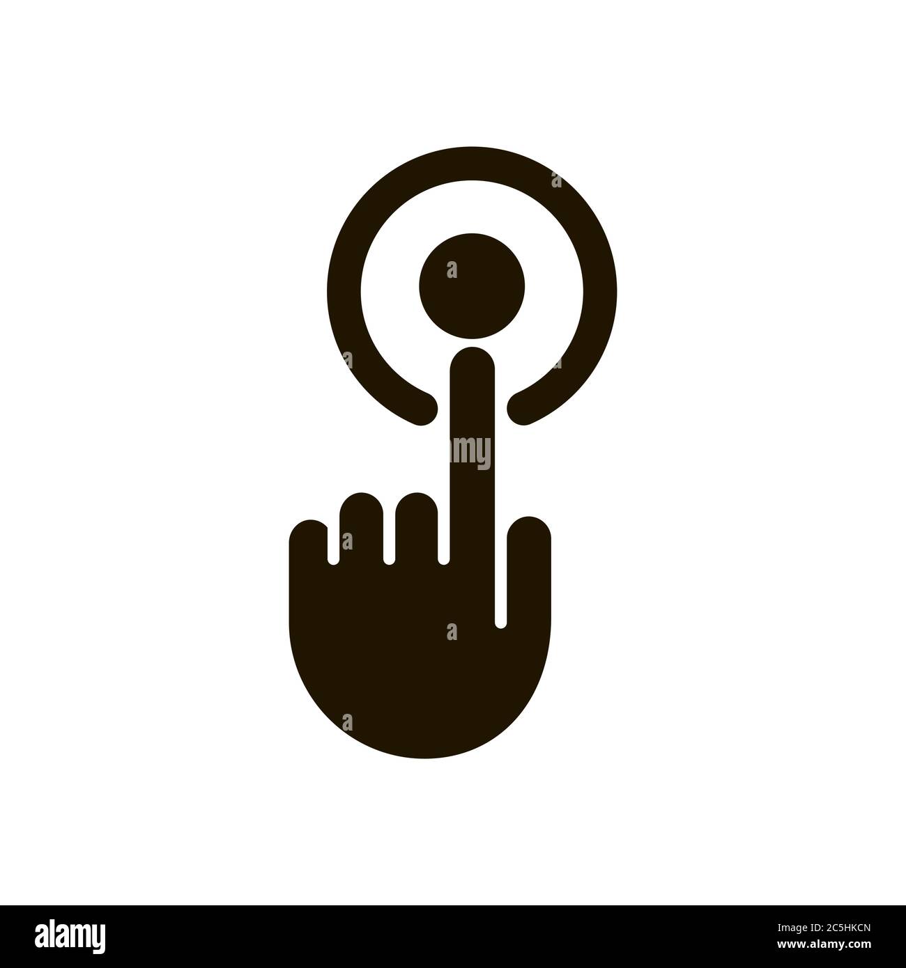 Hand pushing button icon in trendy flat style isolated. Eps 10 Stock ...