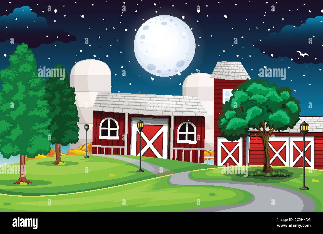 Factory night view Stock Vector Images - Alamy