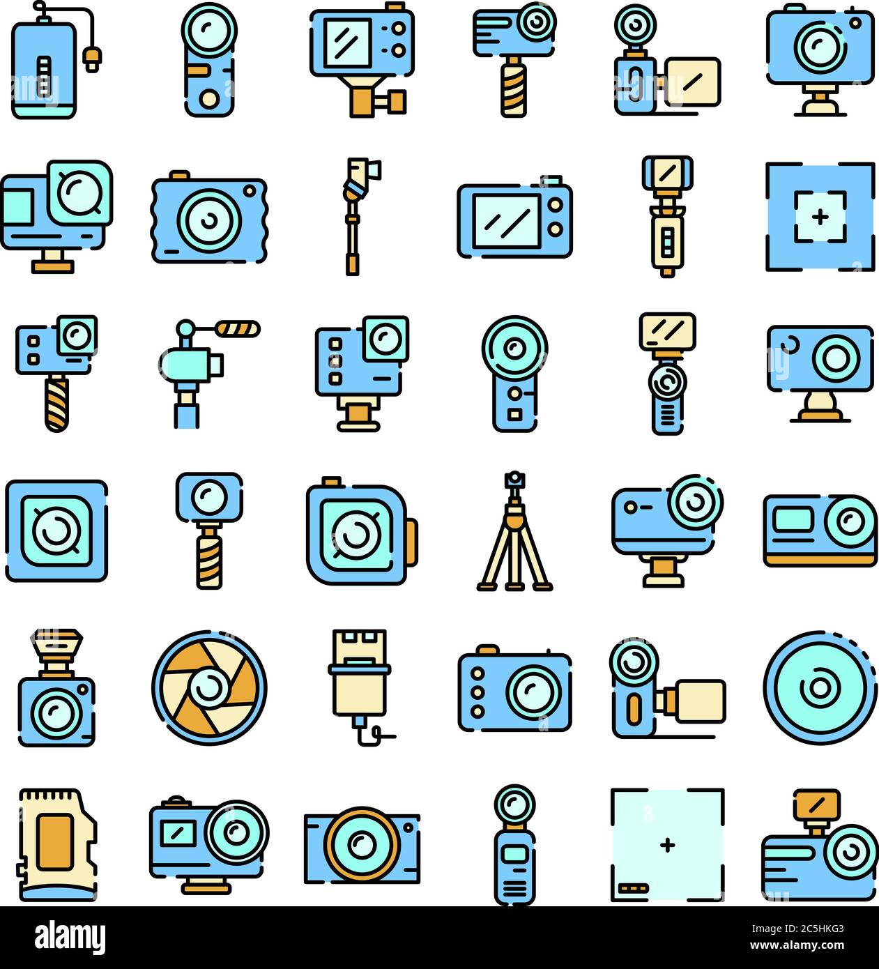 Action camera icons vector flat Stock Vector Image & Art - Alamy