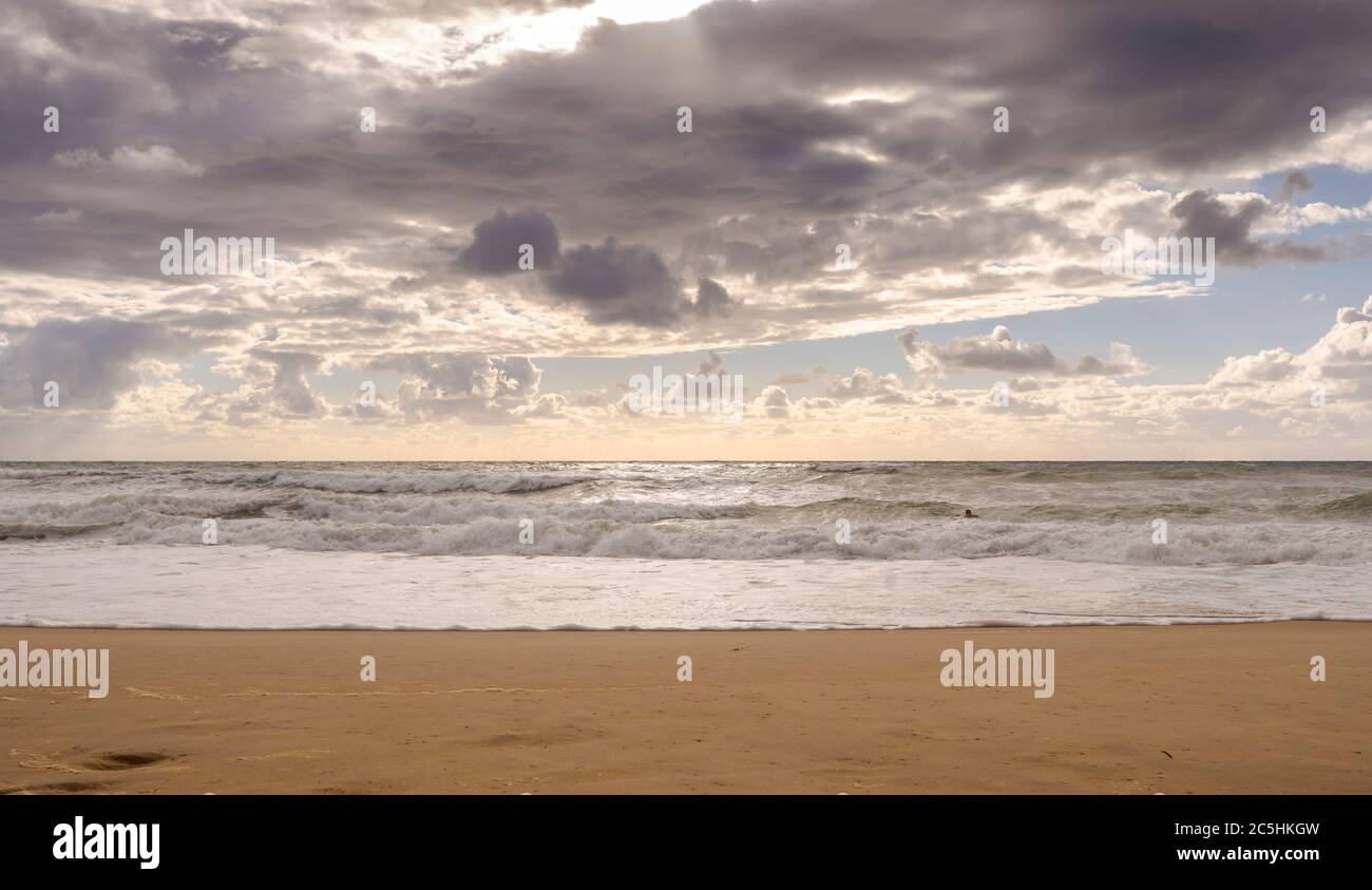 Views of the Estacade beach, in the municipality of Soustons, The ...