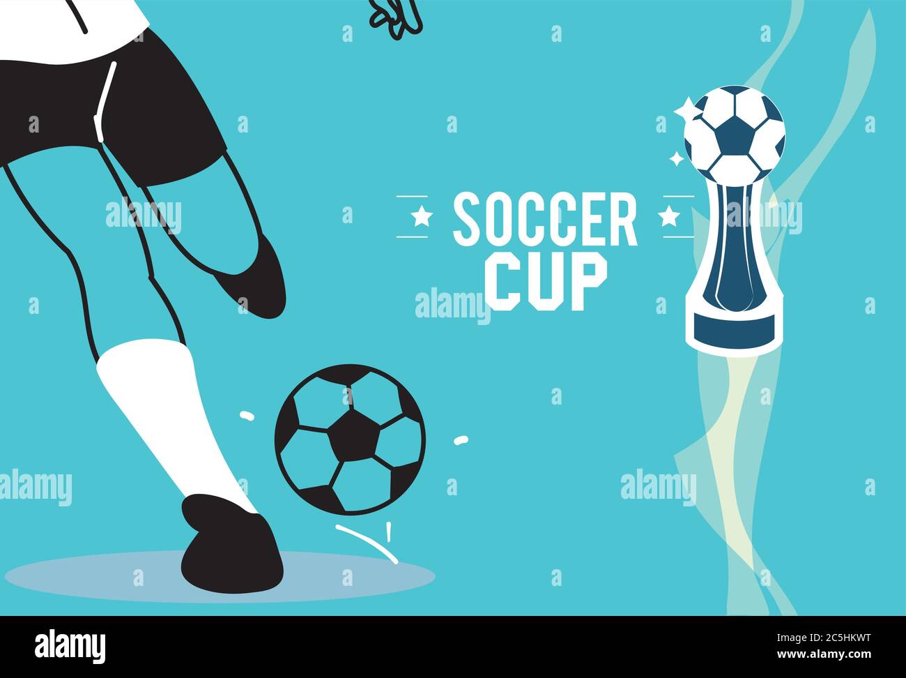 Player legs with ball and trophy design, Soccer football sport hobby ...