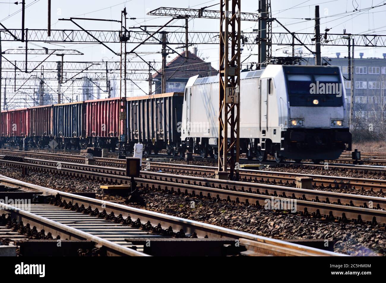 Railroad switches, locomotive and tracks. Train power supply design ...