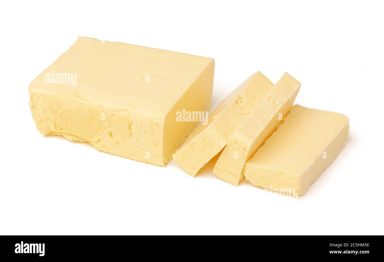 Block of butter isolated on white background Stock Photo - Alamy