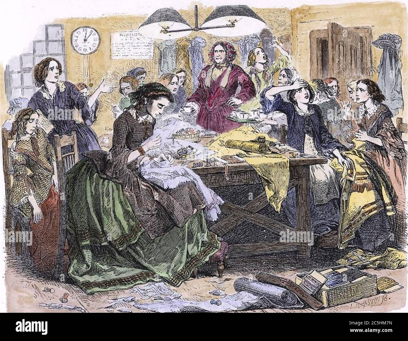 VICTORIAN GARMENT SWEATSHOP in 1870s Stock Photo - Alamy